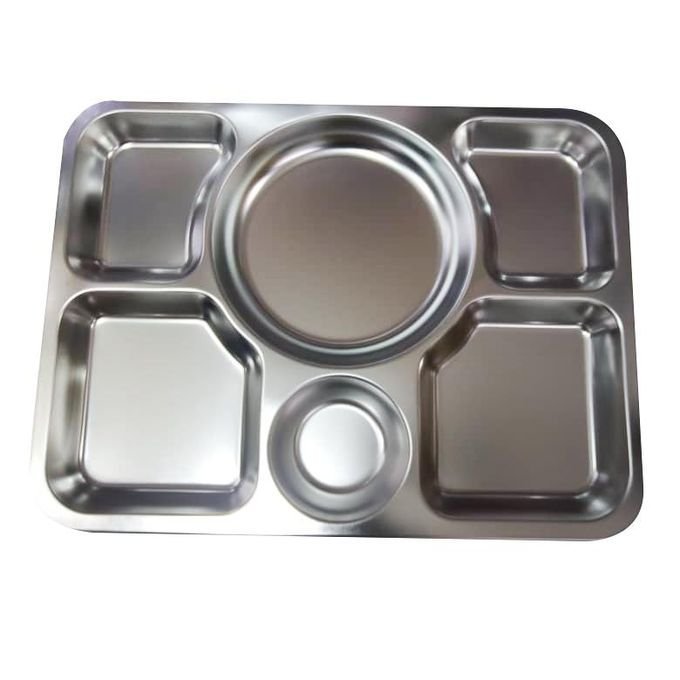 12 Stainless Steel Partition Plates With Square Shape- Silver ...
